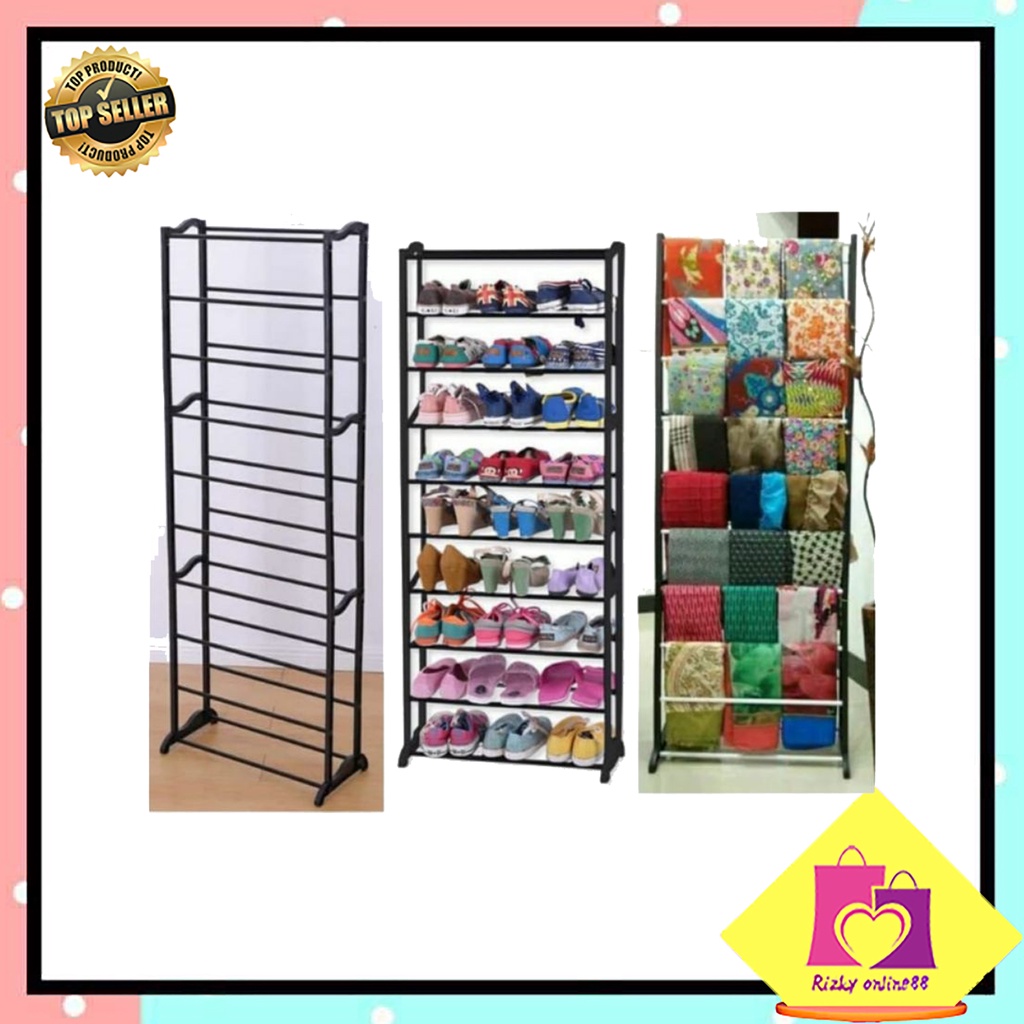 Jual Rizkyonline88 Rak amazing rak jilbab rak sepatu rakit 10 susun ...