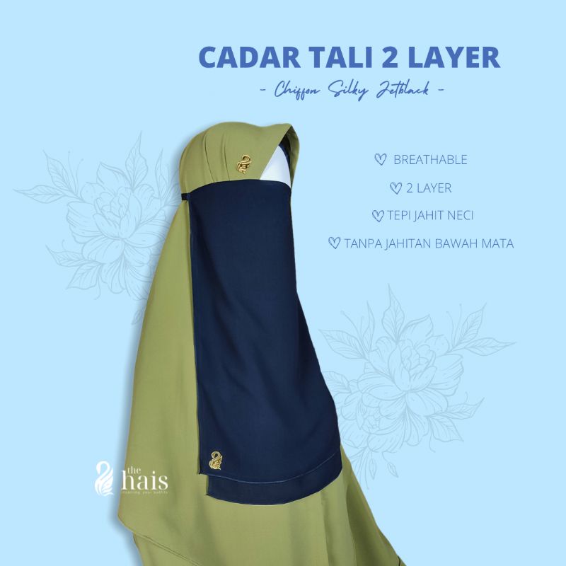 Jual [SALE] CADAR TALI 2 LAYER SIFON SILKY JETBLACK PREMIUM-TANPA LOGO AKRILIK | Shopee Indonesia