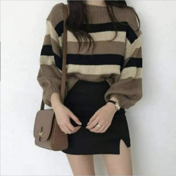 Jual Sweater Rajut Lita// Sweateer Rajut Oversize | Shopee Indonesia