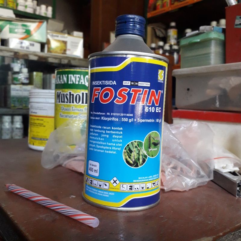 Jual insektisida FOSTIN 610 EC 400ml mengendalikan hama ulat grayak ...