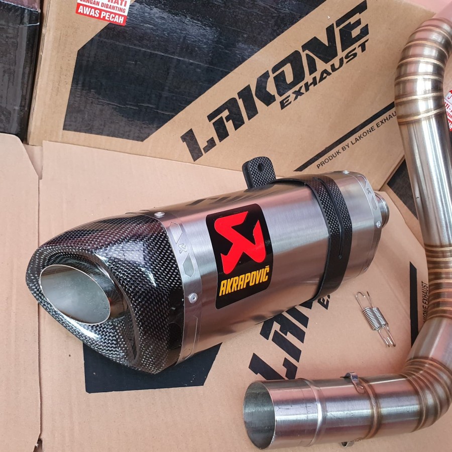 Jual KNALPOT AKRAPOVIC EVO MID PIPE SLIP ON KTM DUKE 200 250 RC 200 250 ...