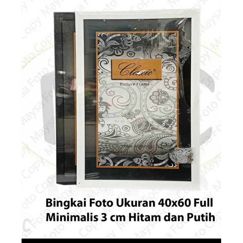 Jual Bingkai Foto A2 40x60 cm full Minimalis 3 cm Hitam Putih dan ...