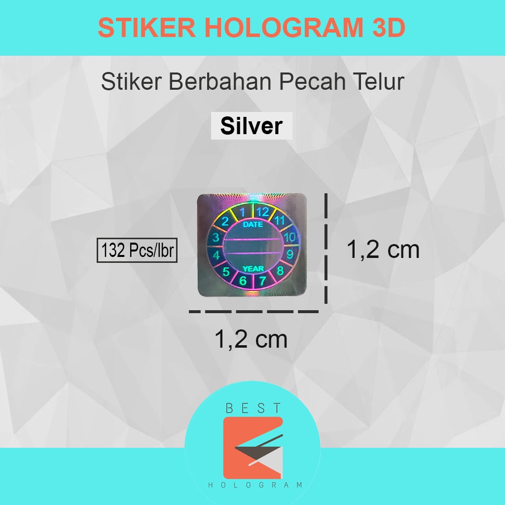 Jual (NEW) Stiker hologram 3D Berbahan Pecah Telur 1,2 x 1,2 cm - segel ...