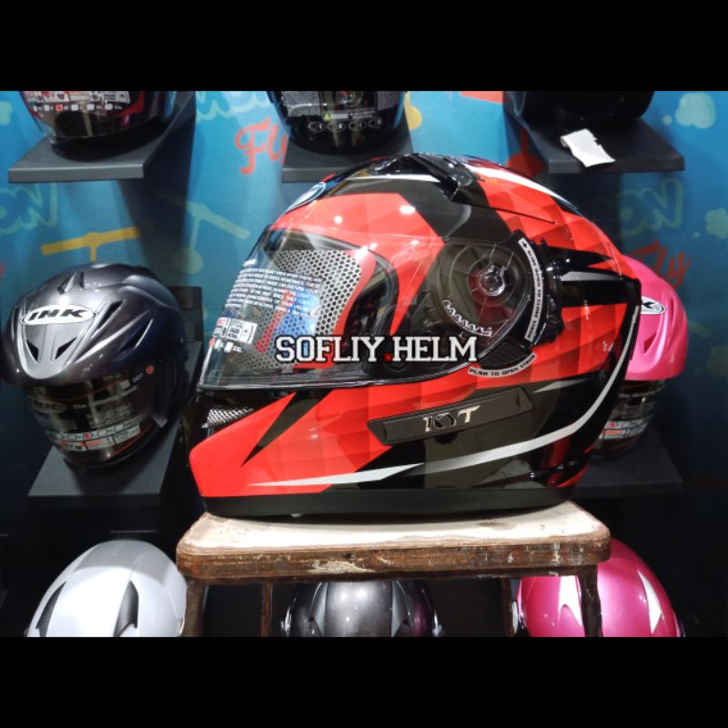 Jual HELM KYT K2R K2 RIDER DIAMOND BLACK RED DOUBLE VISOR KYT HELM K2R ...