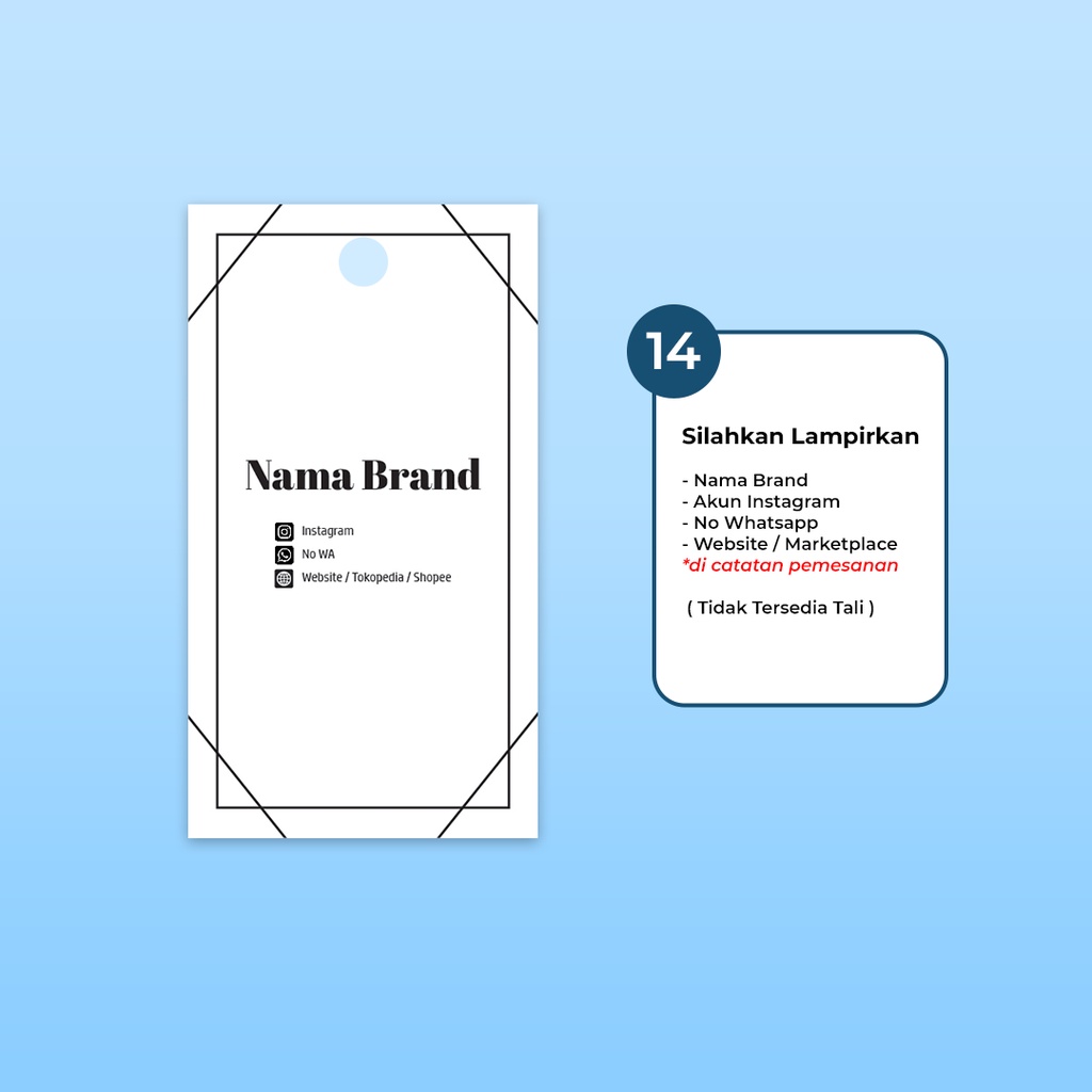 Jual Hang Tag Label Baju / Cetak Hangtag / Price Tag / Label Produk ...