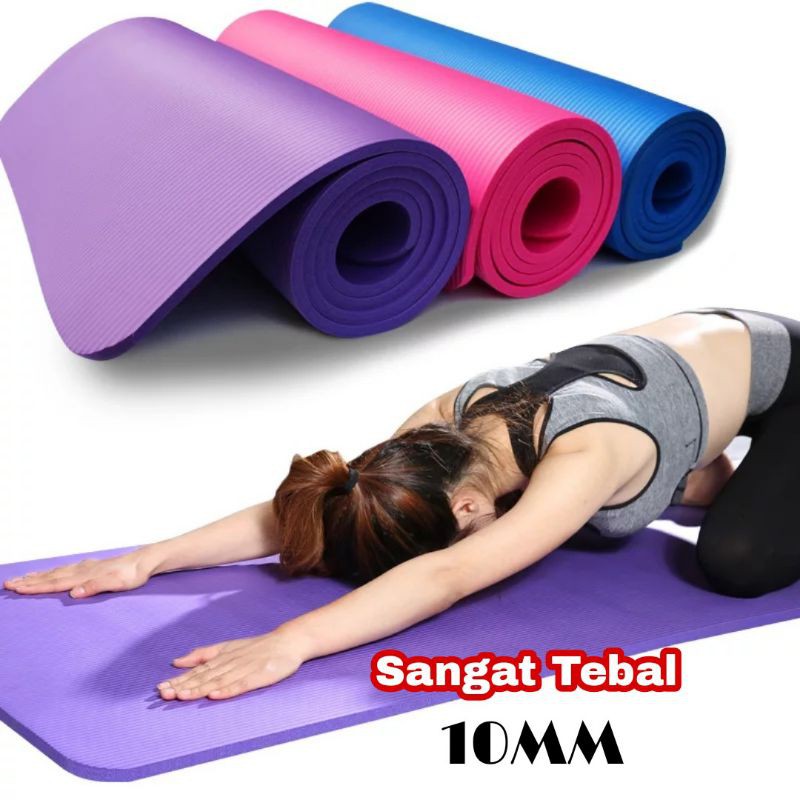 Jual Matras Yoga 10MM TEBAL Senam Alas Olahraga pilates gym fitness ...