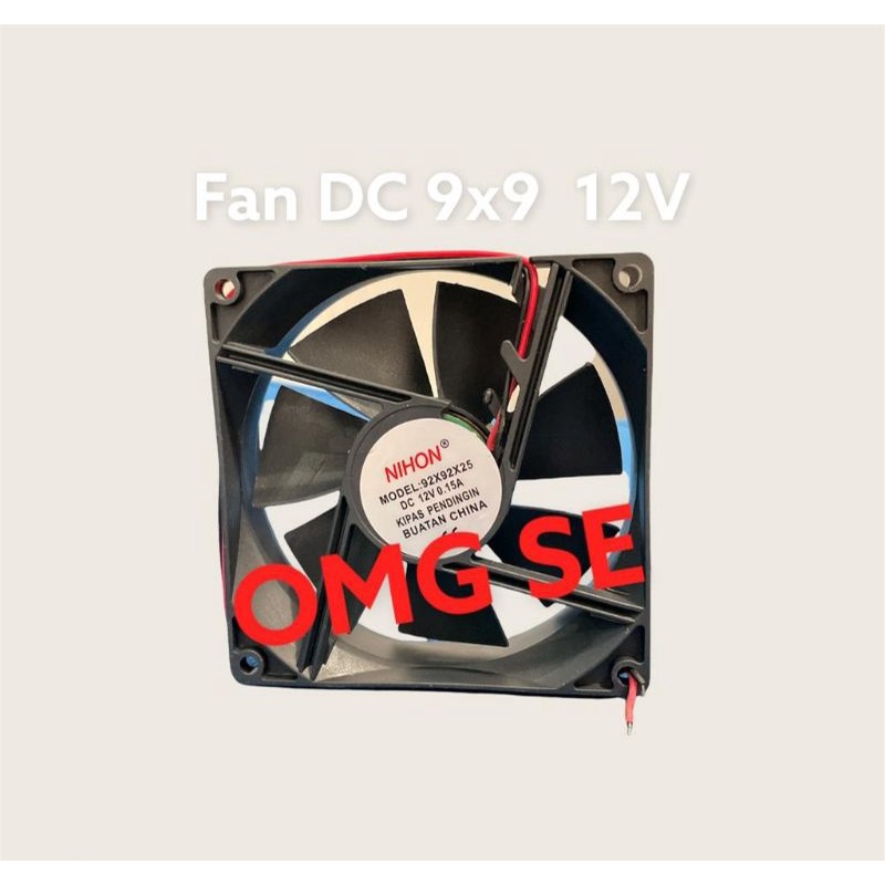 Jual fan Dc kipas panel fan pendingin 9x9 12V Nihon | Shopee Indonesia