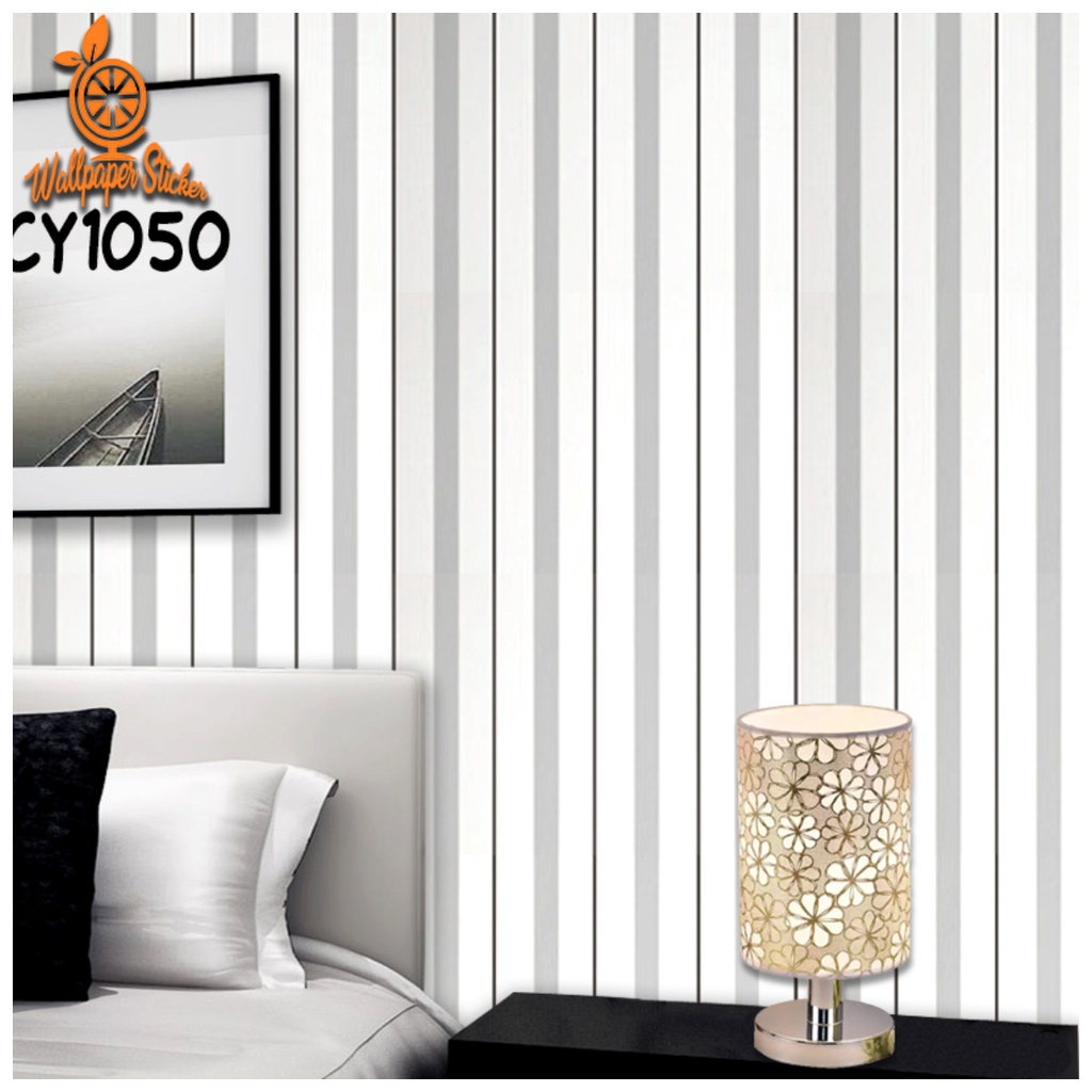 Jual Wallpaper Dinding Kamar Garis-Garis Stiker Dinding Aesthetic Wallstiker Ukuran 45 cm x 8 ...