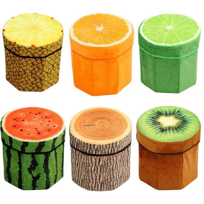 Jual Storage stool / kursi box motif buah / kursi buah 30x30x30 cm ...
