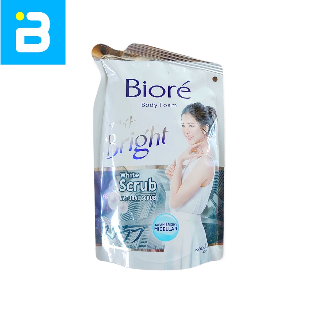 Jual Biore Body Foam Bright White Scrub Pouch 220 ML | Shopee Indonesia