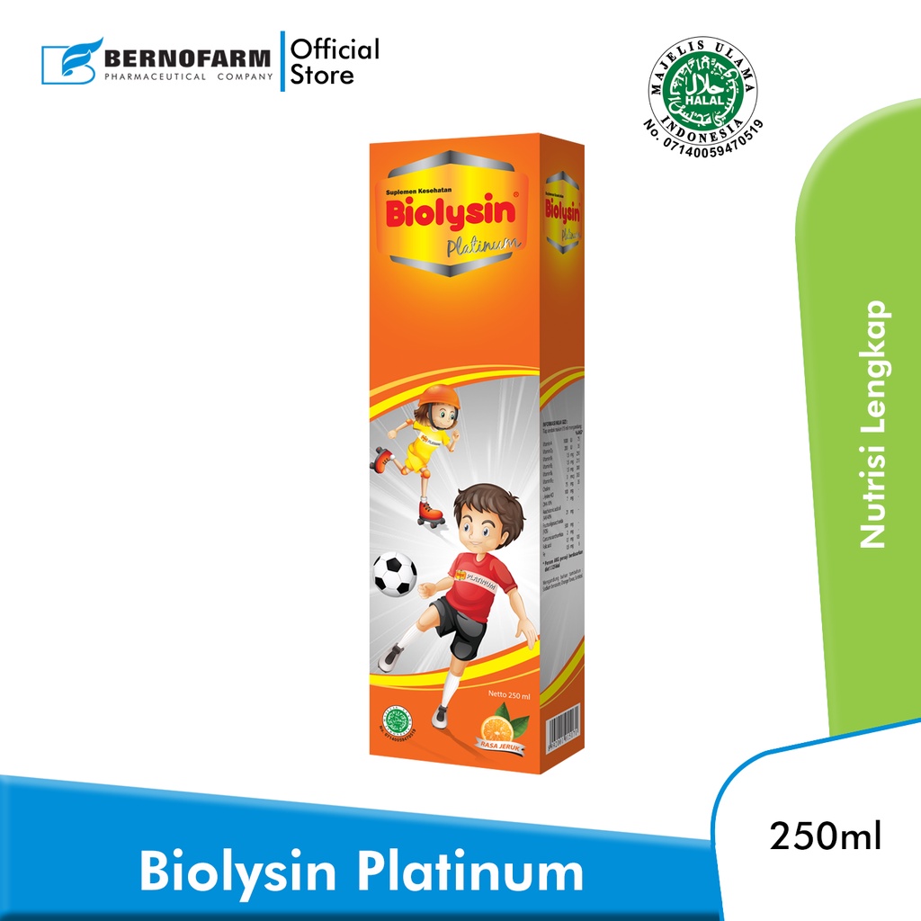 Jual Biolysin Platinum Syrup Multivitamin Anak Rasa Orange - 250ml ...