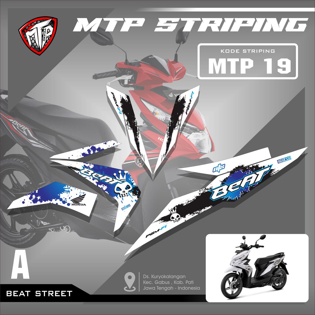 Jual Stiker Beat-Striping Sticker Beat ESP street-Variasi List Motor ...