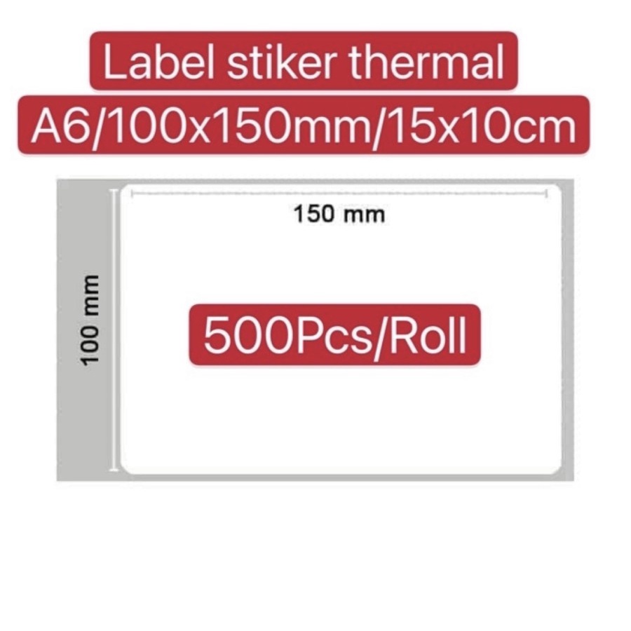 Jual Label Barcode Thermal 100 x 150 mm isi 500 Lembar Stiker Kertas ...