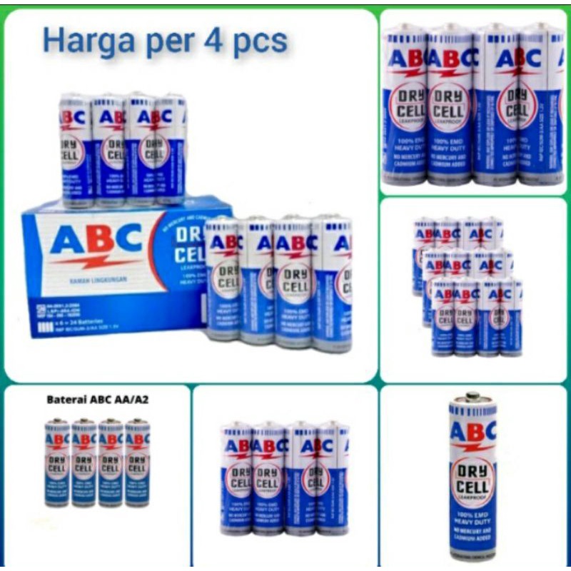 Jual (Abc Biru ) BATERAI / BATTERY/ BATRE ABC AA / AAA BIRU | Shopee ...