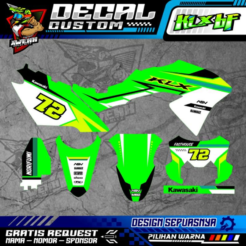Jual DECAL KLX BF KLX L KLX G 150 HIJAU SIMPLE | Shopee Indonesia