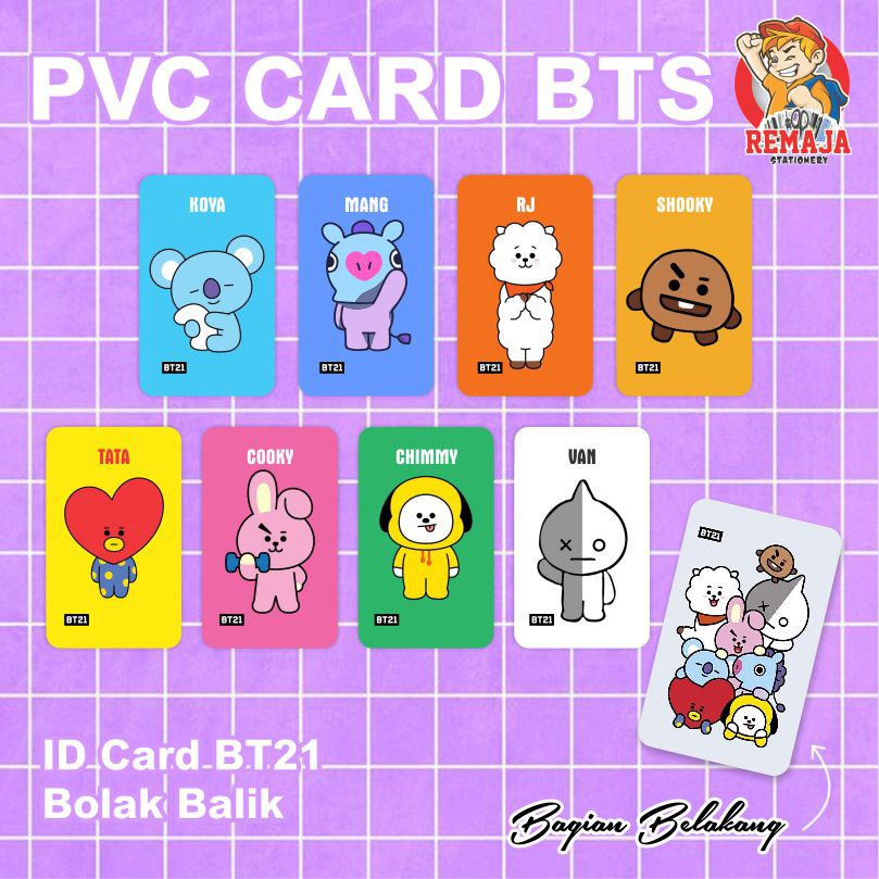 Jual ID Card PVC BT21 SATUAN | Shopee Indonesia