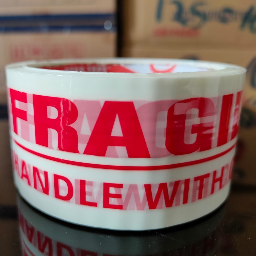 Jual Lakban Fragile Putih/Plakban Fragile Pecah Belah Jangan dibanting ...