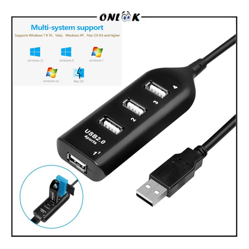 Jual USB Hub 4 Port Output in 1 2.0 Sambungan Penghubung Laptop ...