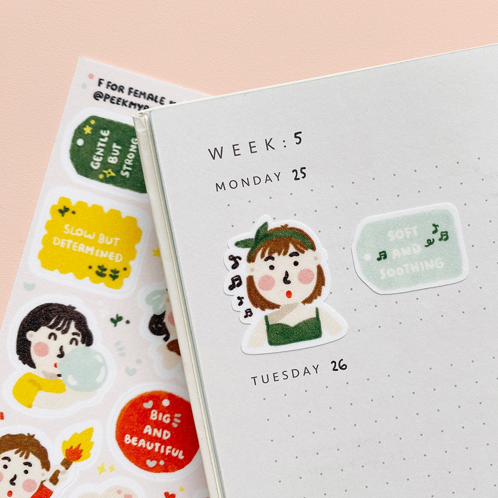 Jual Stiker Peekmybook F For Female Glitter / Sticker Perempuan Vinyl ...