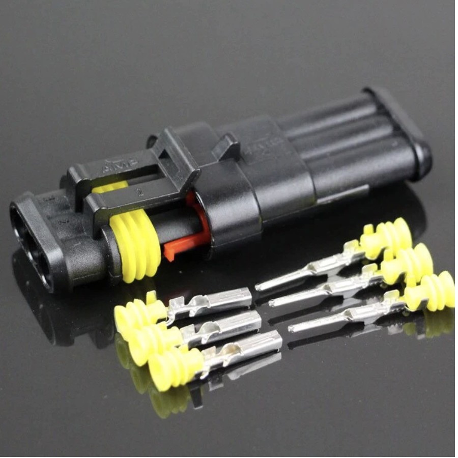 Jual Socket Waterproof 3p Mobil Motor lampu HID Soket Anti Air 3 pin ...