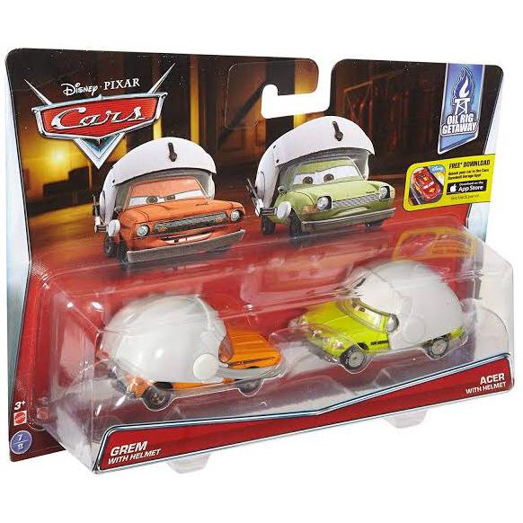 Jual maddox - Disney Cars Diecast - Grem with Helmet and Acer with ...