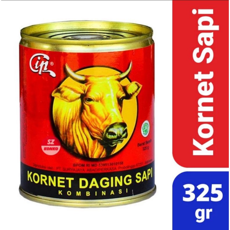 Jual Kornet CIP kaleng 325 gr, corned beef, daging sapi kaleng, tanpa ...