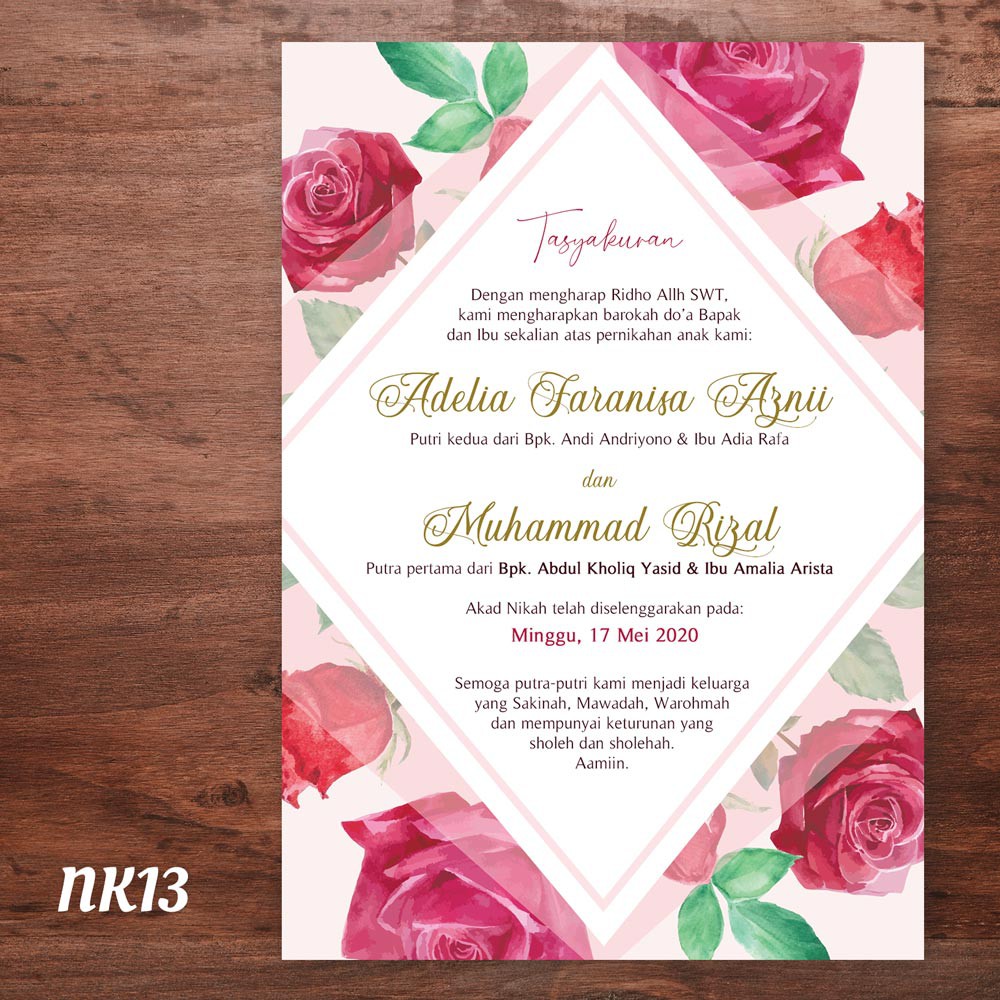 Jual Kartu Stiker Ucapan Syukur Tasyakuran Pernikahan Mohon Doa