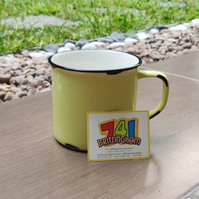 Jual Cangkir Enamel Keramik/ Gelas Jadul/ Mug Keramik Jadul/ Mug Blirik ...