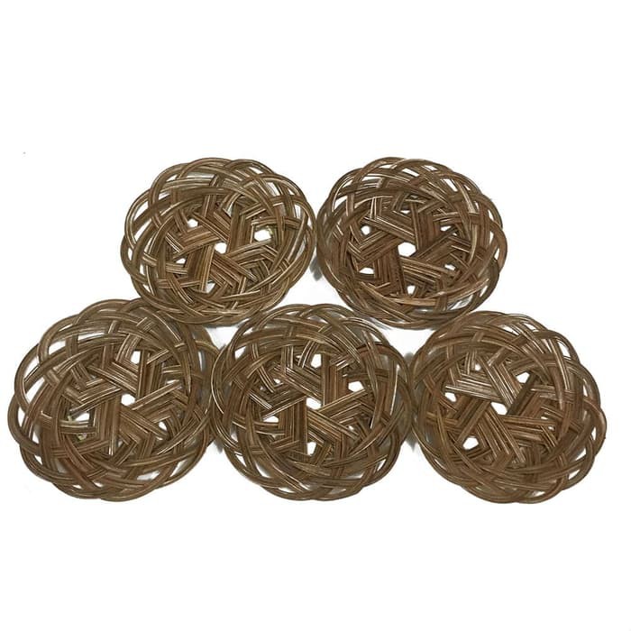 Jual Kerajinan Tangan Rotan Piring Anyaman Lidi (5pcs) | Shopee Indonesia