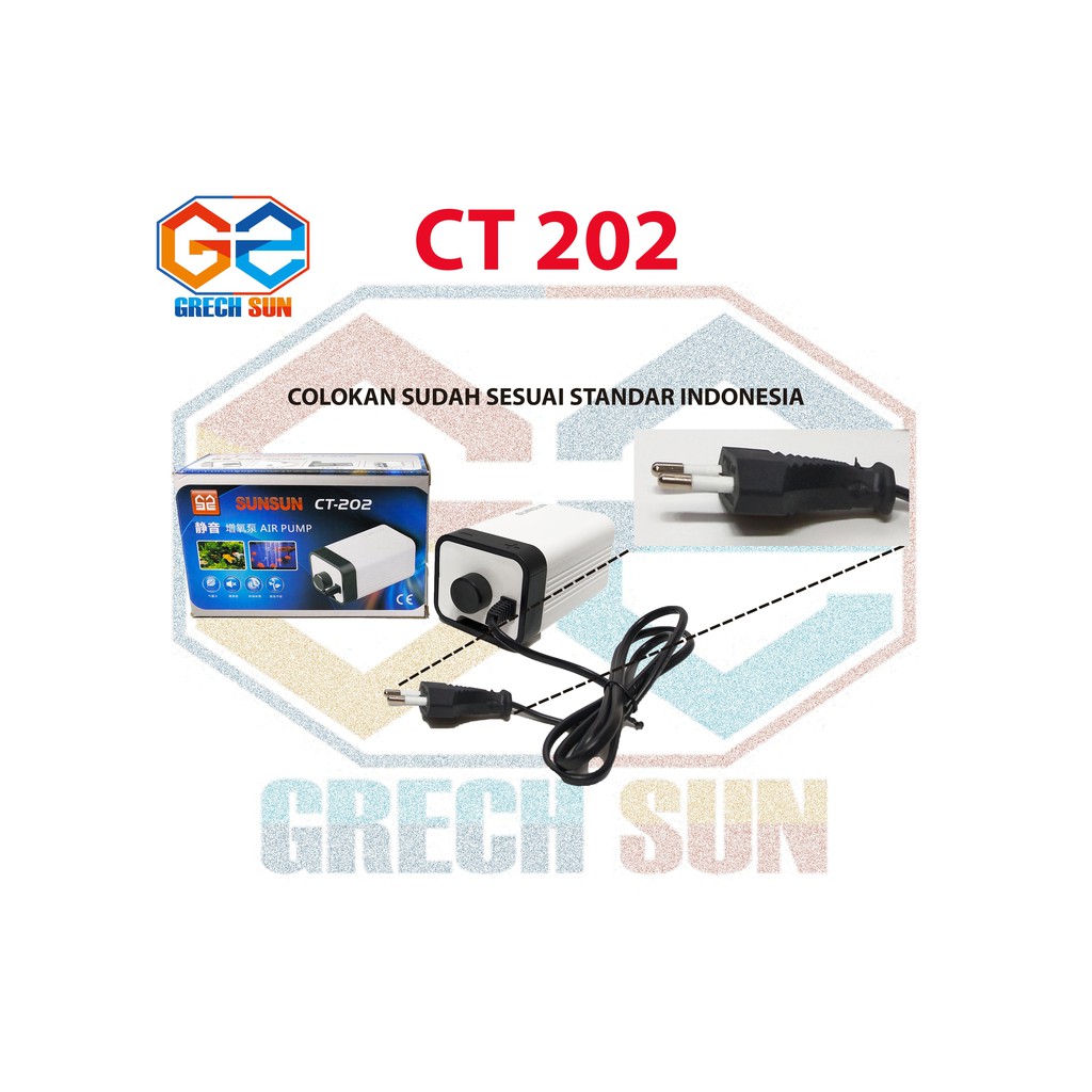 Jual ORIGINAL SUNSUN CT 202 POMPA UDARA AQUARIUM SILENT AIR PUMP ...