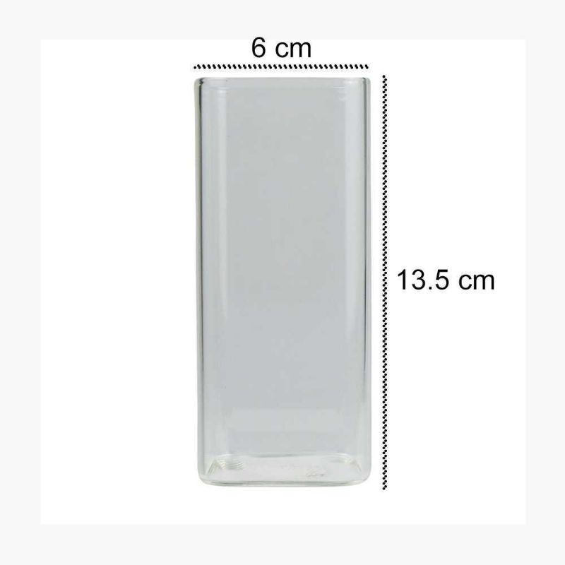 Jual SALE- Gelas Kaca Kotak Juice Aesthetic Square Glass Gelas Kaca Borosilikat Estetik ...