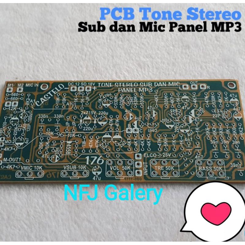 Jual PCB tone control stereo Subwoofer dan Mic Sparepart Mikrofon Alat ...