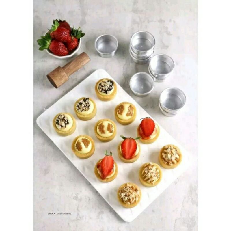 Jual Cetakan kue pie tart mini 12pcs bulat polos anti lengket cocok ...