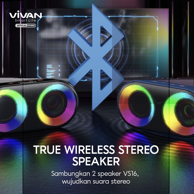Jual Speaker Vivan VS16 TWS Bluetooth Speaker Bass 10W IPX6 Waterproof ...