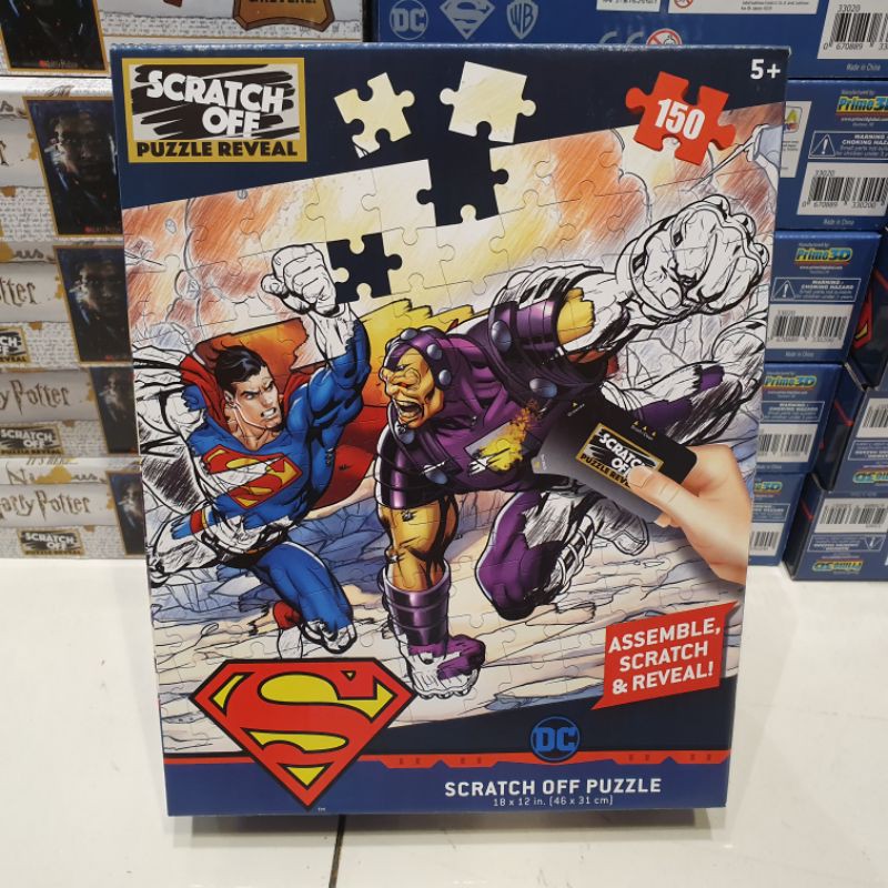 Jual prime 3d puzzle scratch off puzzle superman vs mogul | Shopee ...