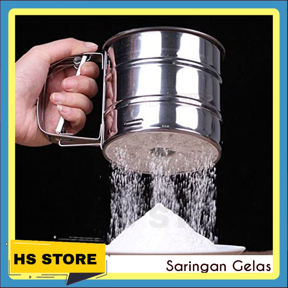 Jual Ayakan Tepung Stainless Alat Saringan Kopi Gula Halus Otomatis ...