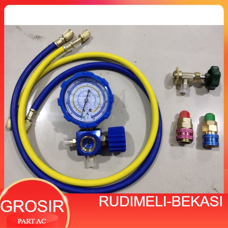 Jual Paket PENGISIAN Preon mobil dan kulkas ( single manifold glass 2 ...
