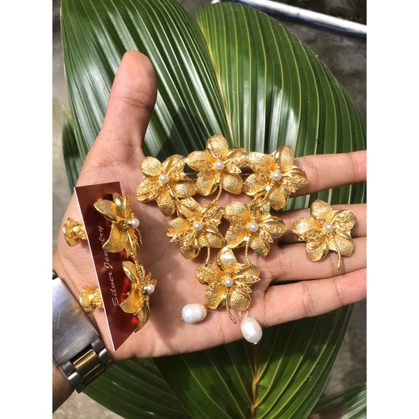 Jual Set Bros Alpaka Bali Motif Jepun Tumpuk Jepun Sirkon | Shopee ...