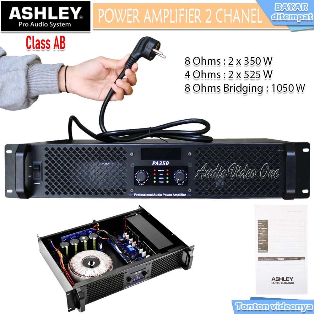 Jual Power Class AB 2 Chanel ASHLEY PA 350 2 x 350W 8Ohms Power ...