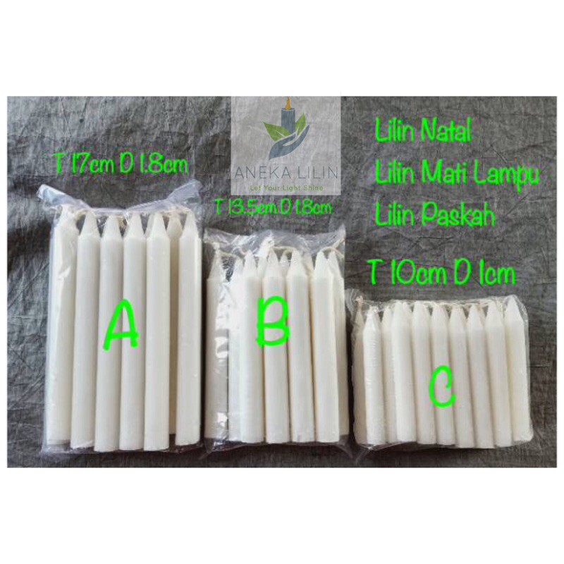 Jual Lilin Putih/ Lilin Mati Lampu/ Lilin Natal/Paskah (Isi 12/10/24 ...
