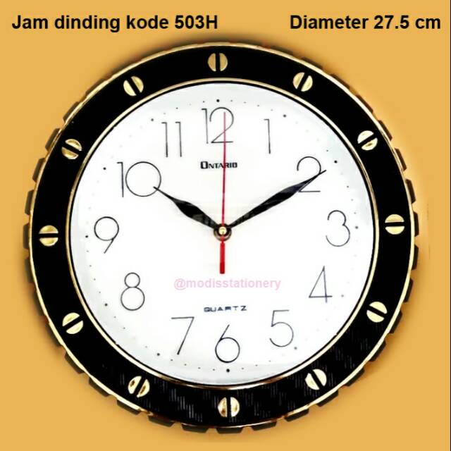 Jual Jam dinding Ontario 503 warna hitam & putih | Shopee Indonesia