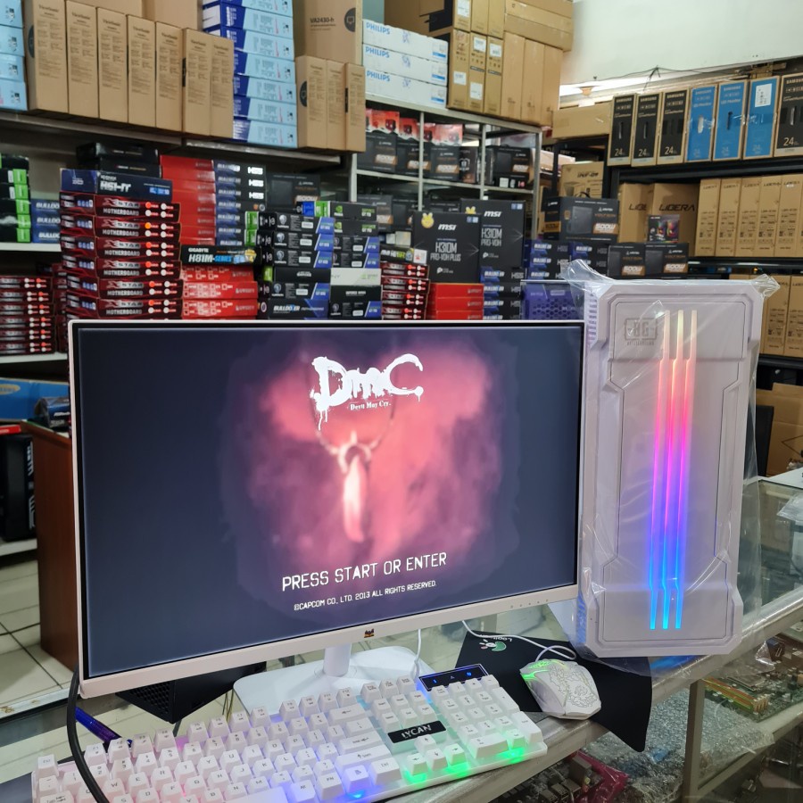 Jual PC GAMING PUTIH CORE I7 4770 RAM 16 MONITOR 24 IN SSD | Shopee ...