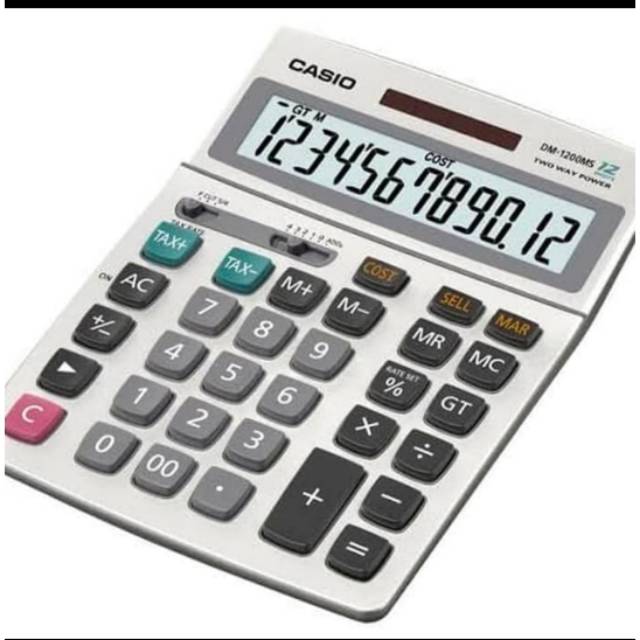 Jual KALKULATOR/CALCULATOR DESKTOP CASIO DM 1200/BIG DISPLAY/GARANSI ...