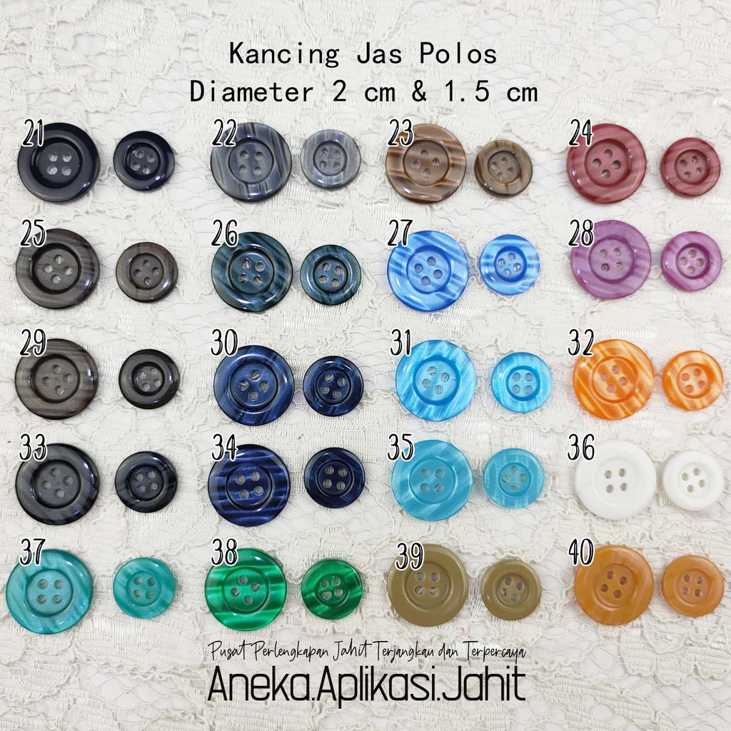 Jual [2/3] 1 LUSIN KANCING JAS POLOS | Shopee Indonesia