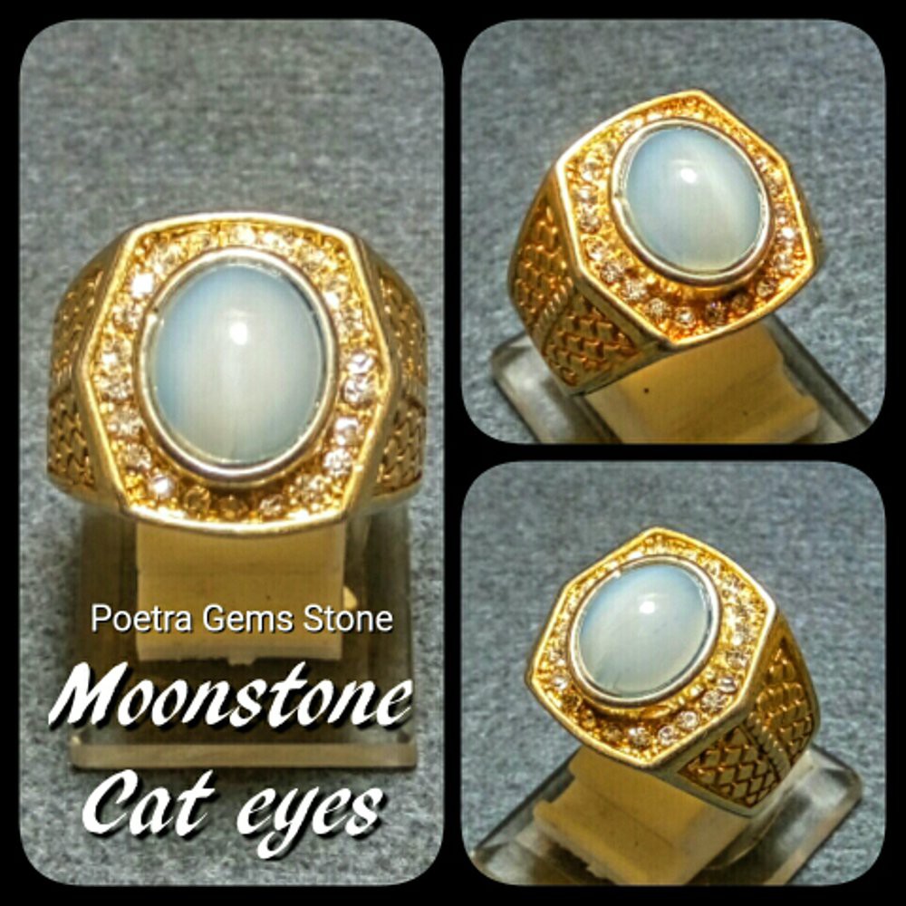 Jual CINCIN BATU AKIK PERMATA MOONSTONE CAT EYE'S SIZE KANTORAN MEWAH ...