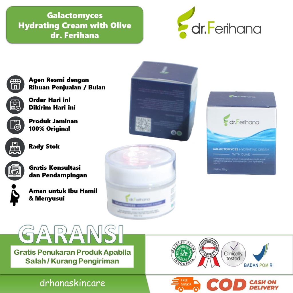 Jual Galactomyces Hydrating Cream With Olive dr. Ferihana Cosmetics & Skincare Merupakan Krim ...