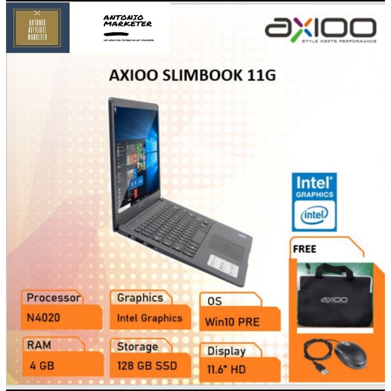 Jual Axioo Slimbook 11G Intel N4020 4GB/6GB RAM 128GB/256GB SSD ...