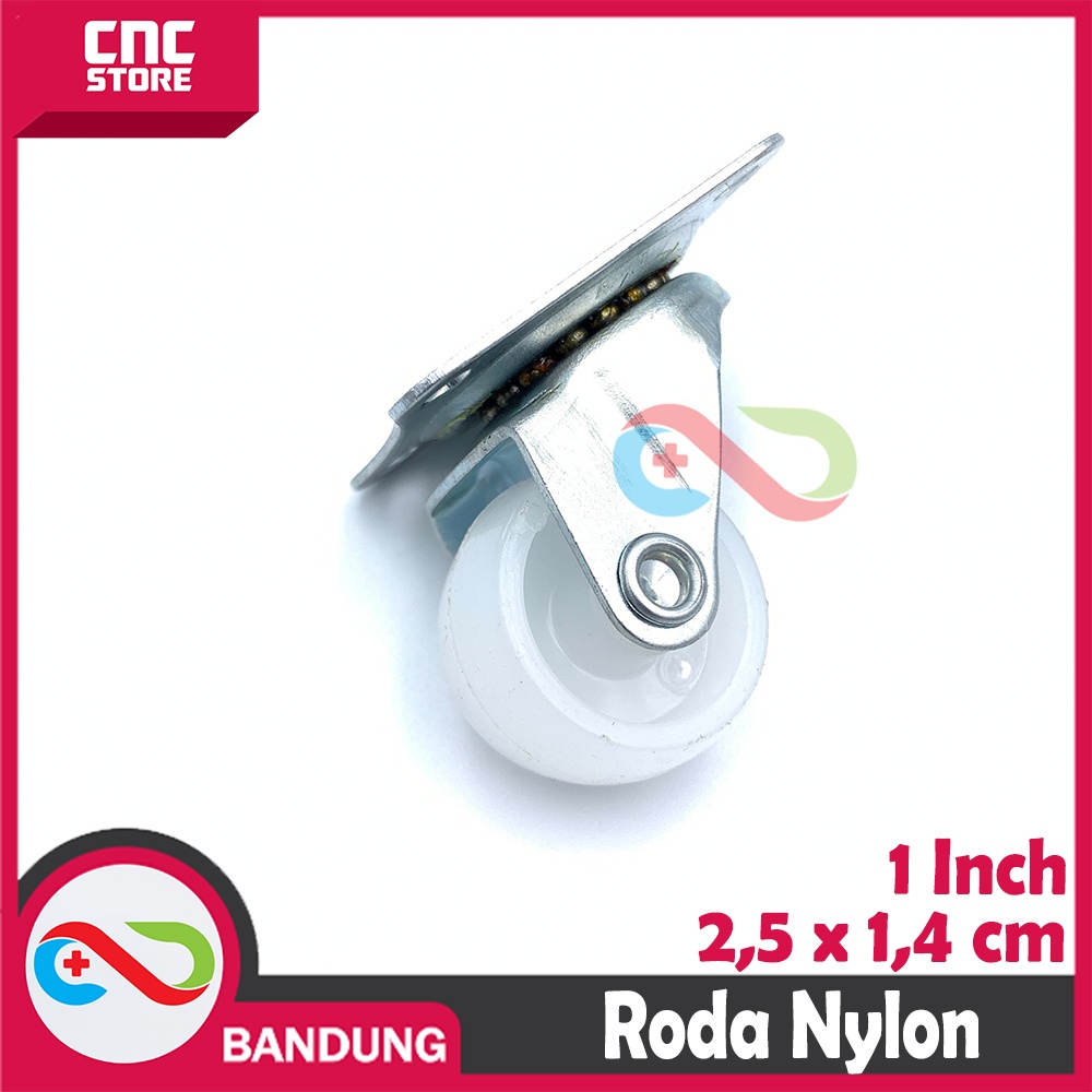 Jual RODA NYLON 1 INCH WHITE FOR LEMARI MEJA ETALASE | Shopee Indonesia