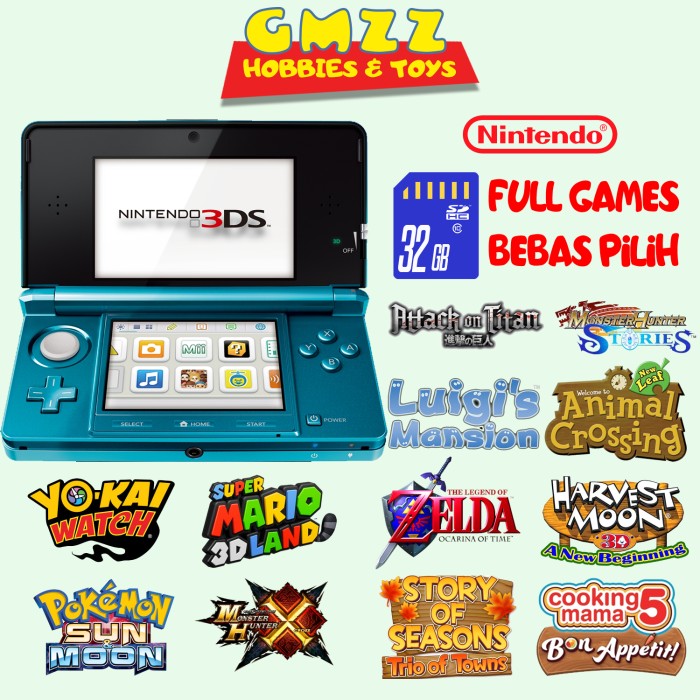 Jual Nintendo 3DS 32GB Full Games Bebas Request / Bukan New Nintendo ...