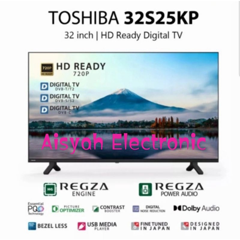 Jual LED TV TOSHIBA 32 INCH DIGITAL TV BEZELLES (32S25KP) | Shopee Indonesia